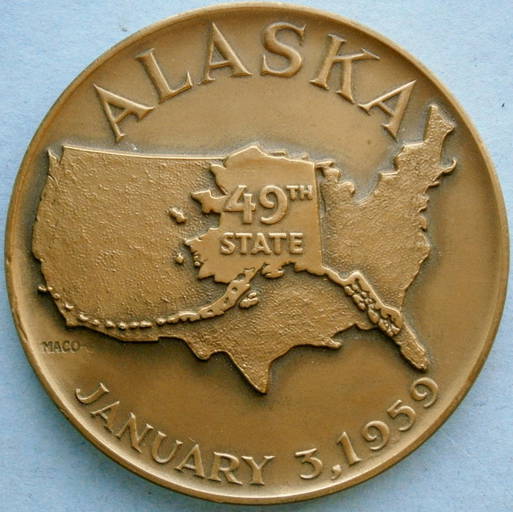 January 3, 1959 Alaska Statehood Medallion
