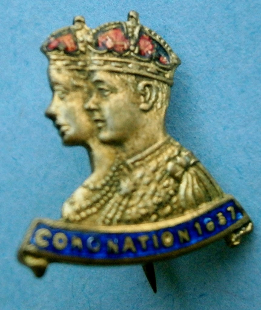 1937 King George Vi & Queen Elizabeth Coronation Pin