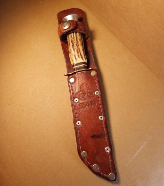 Fine Vintage German Stag Horn Hunting Knife W/ Scabbard Solingen Steel ...
