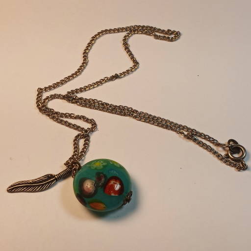 Cool Vintage Art Glass Pendant Necklace