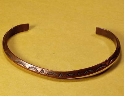 Vintage Bell Trading Post Solid Copper Cuff Bracelet.