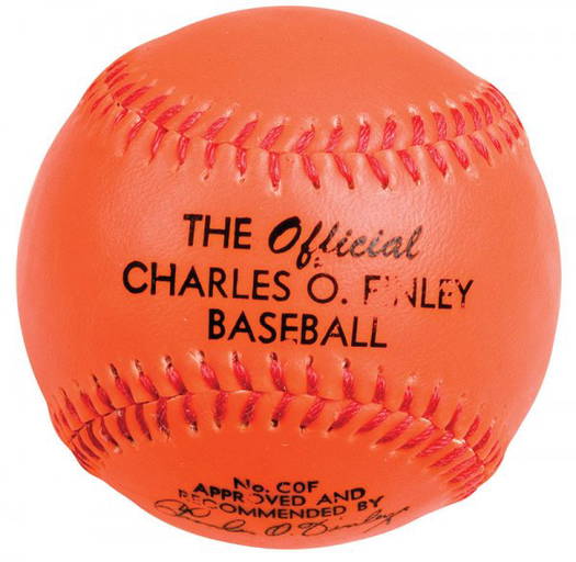 Charlie Finley Orange Baseball In Original Box