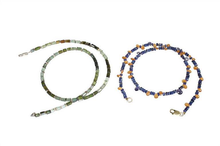 Lot 2 Necklaces: Clasp And Intermediate Parts Silver 925/000 And Silver ...