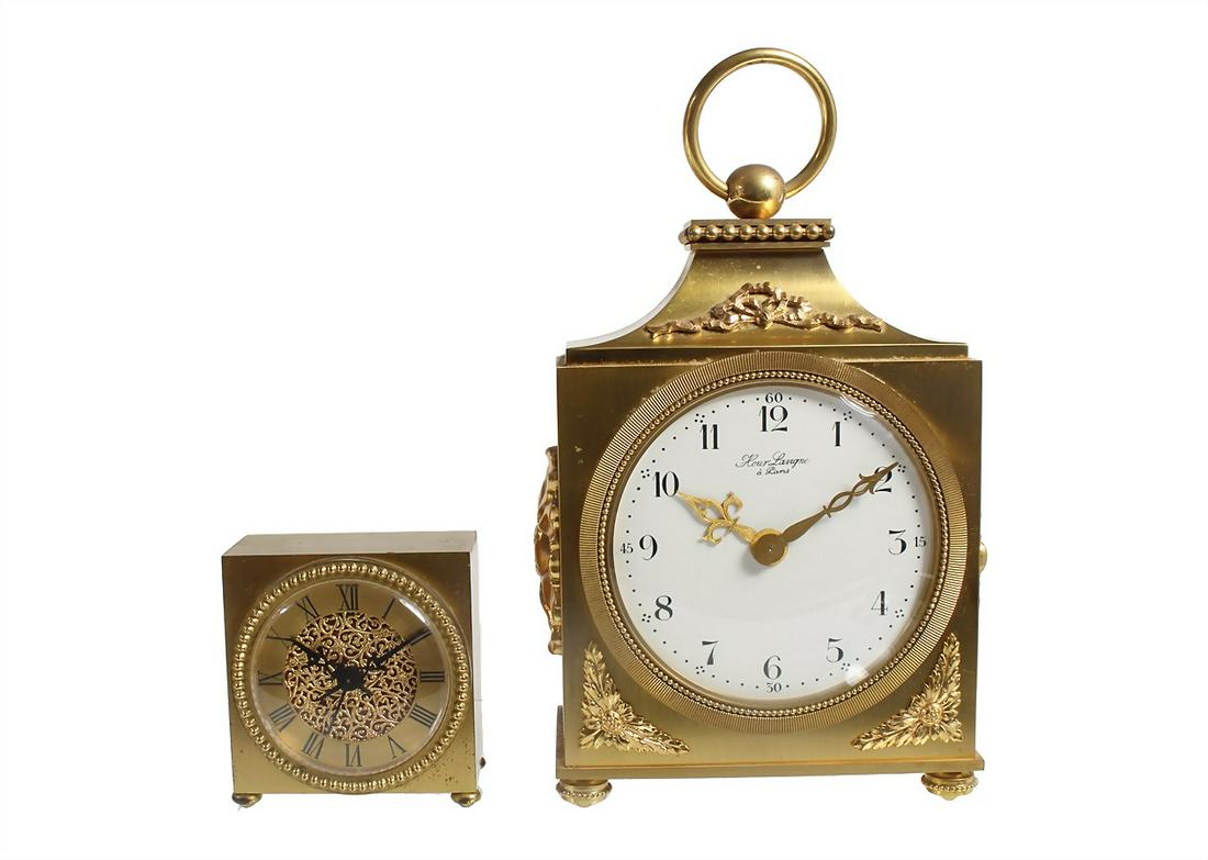 Lot: Table Clock, 1 Clock Signed Hour Lavigne À Paris In The Style ...