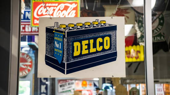 1957 Original Delco Batteries Sign