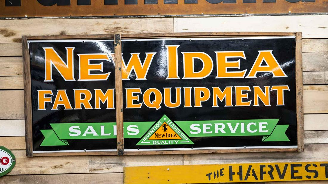 New Idea Farm Equipment Single Sided Porcelain Sign