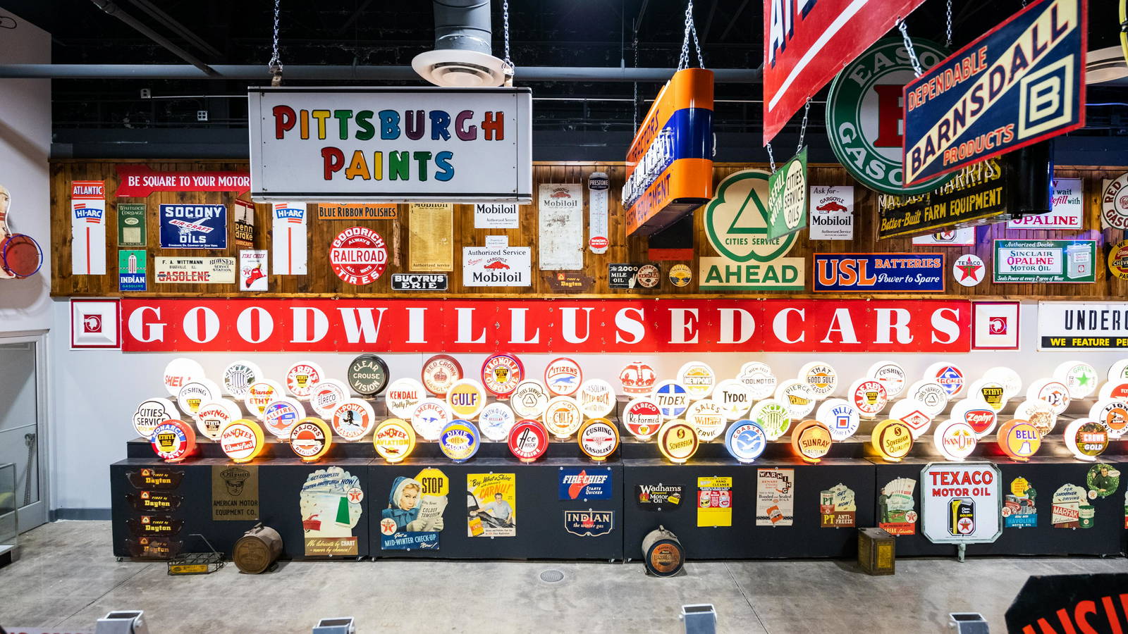 Goodwill Used Cars Single-sided Porcelain Sign Auction