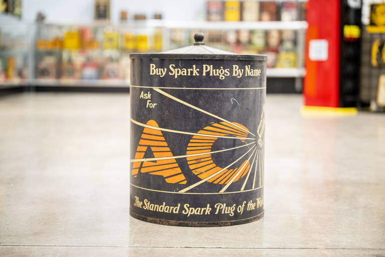 Ac Spark Plug Tin Tabletop Display