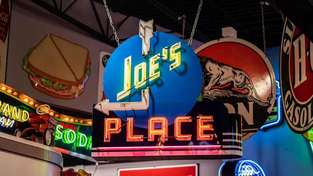 Joe's Place Double-sided Porcelain Animated Bullnose Neon Sign Auction
