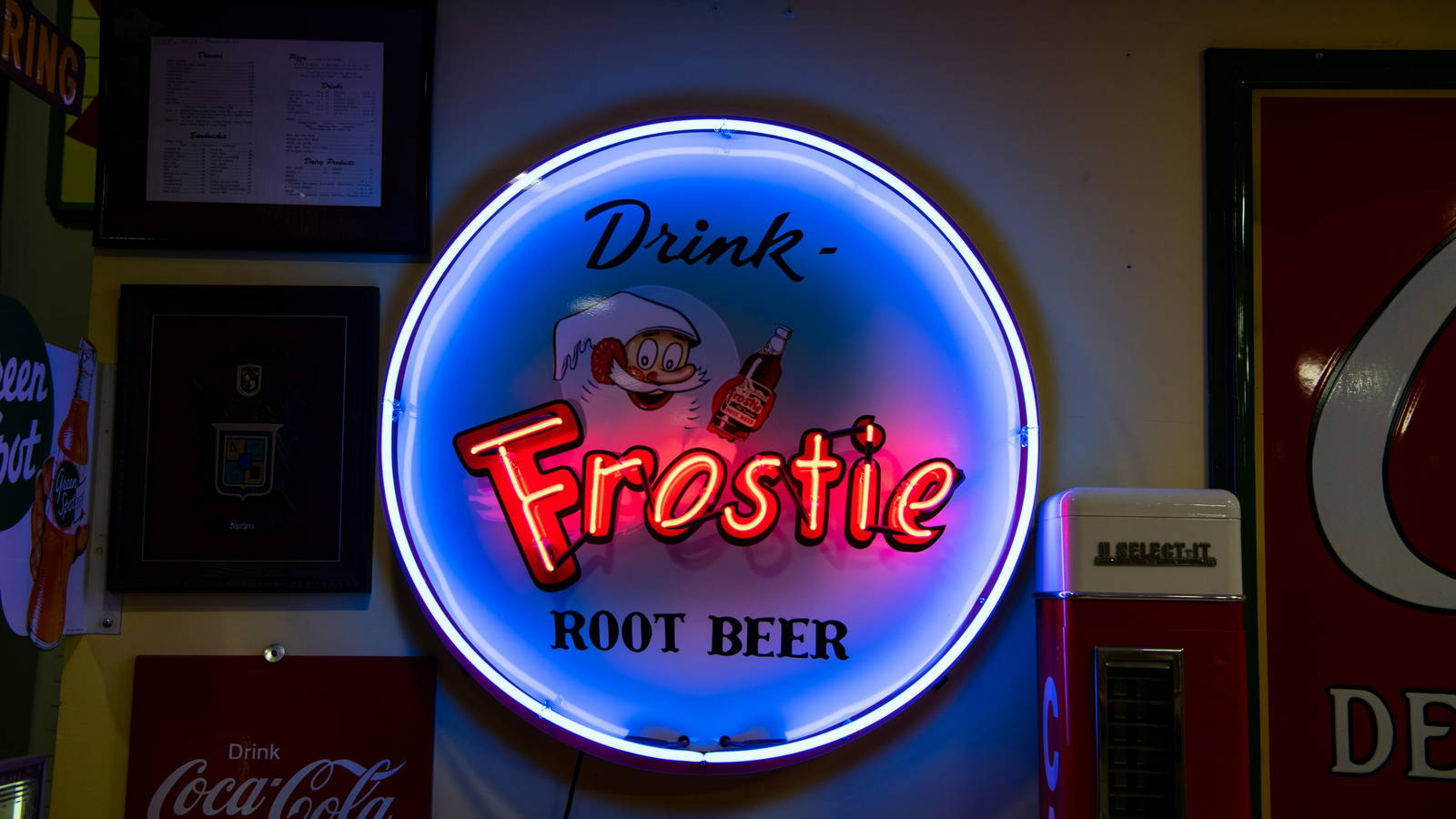 Frostie Root Beer Single-sided Tin Neon Sign Auction