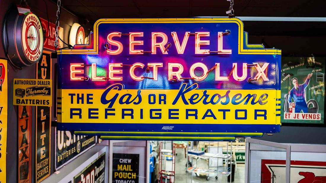 Servel Electrolux Double-sided Porcelain Bullnose Neon Sign Auction