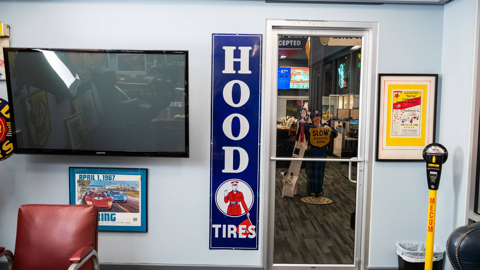 Hood Tires Single-sided Porcelain Sign Auction
