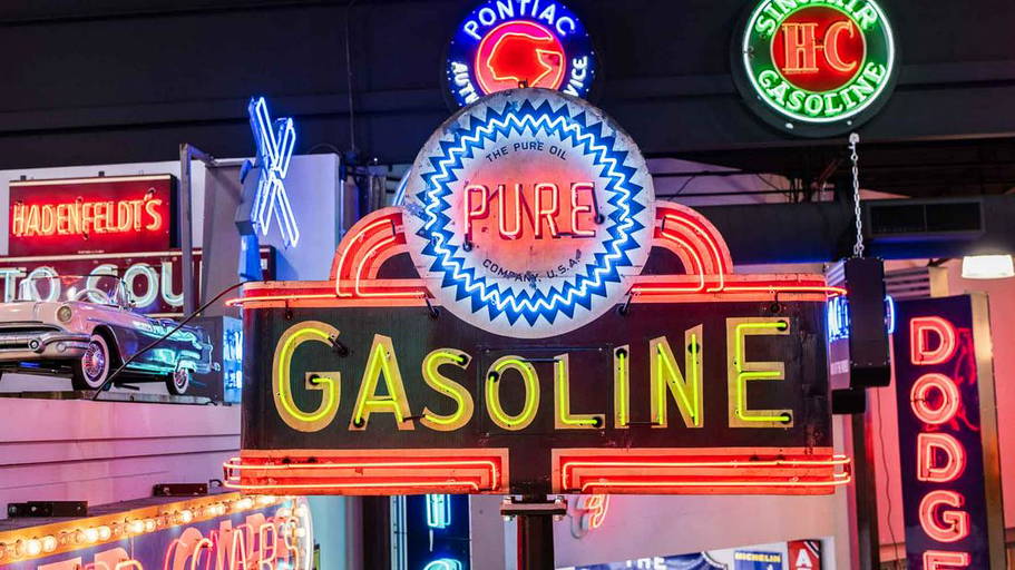 Pure Gasoline Double Sided Double Bullnose Neon Sign