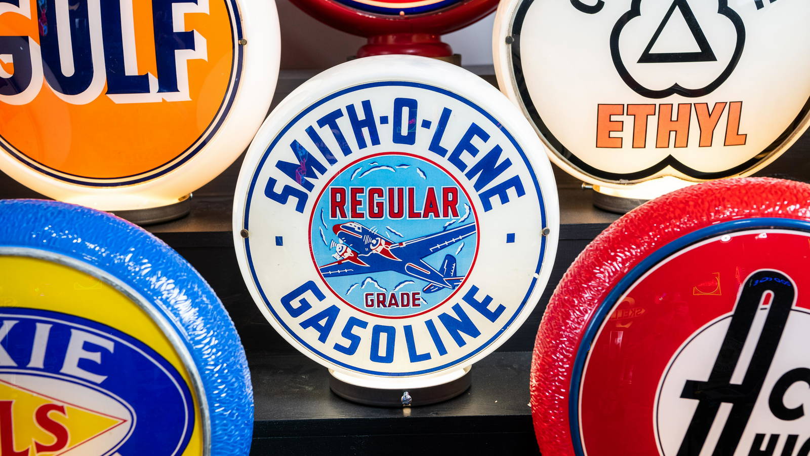 1930s Smith-o-lene Regular Grade Gasoline Etched Glass Globe Auction