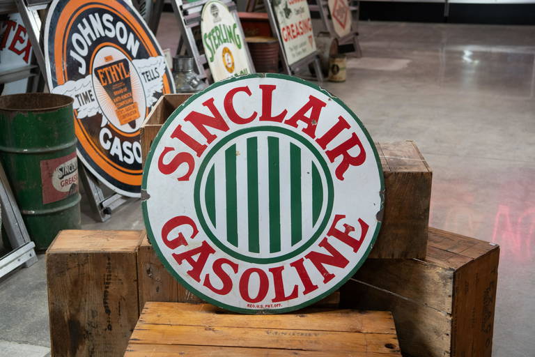 1930s Sinclair Gasoline Double Sided Porcelain Sign