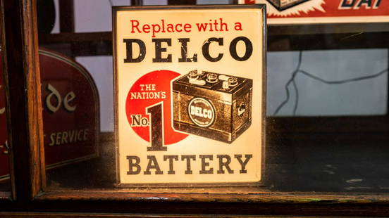 1957 Original Delco Batteries Sign