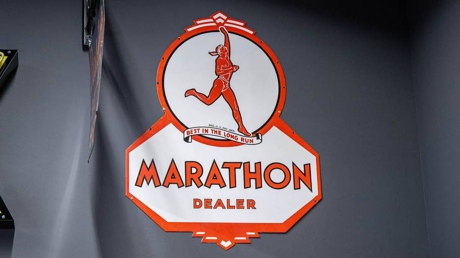 Marathon Single Sided Porcelain Sign