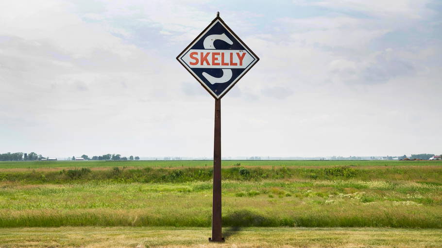 Skelly Oil Double Sided Porcelain Pole Sign