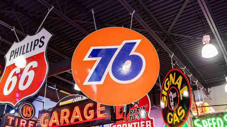 76 Gas Station Double Sided Porcelain Sign