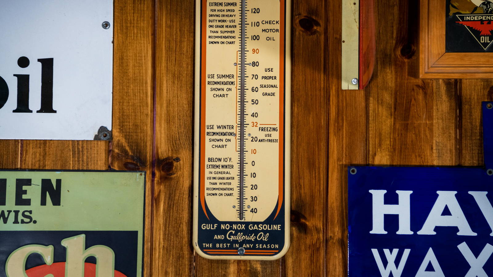 Gulf Single-sided Tin Thermometer Auction