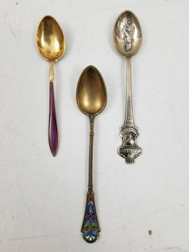 Three Silver Tea Spoons. All Hallmarked Including Rolex