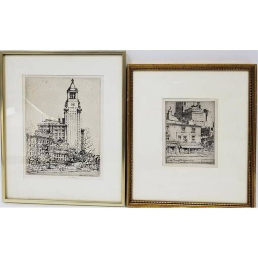 2 Etchings By Ernest Roth, American (1879 1964)