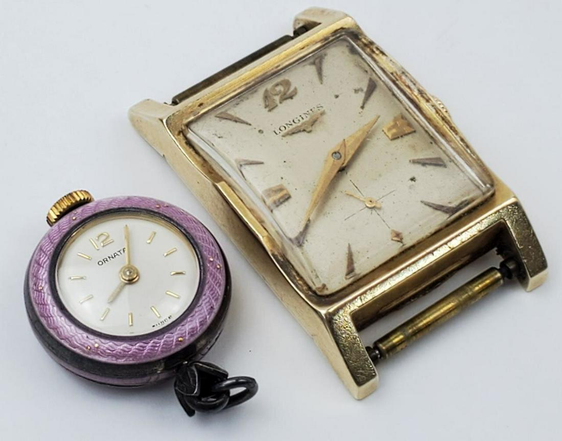 Vintage Longines 14k Gold Tank Watch & Another