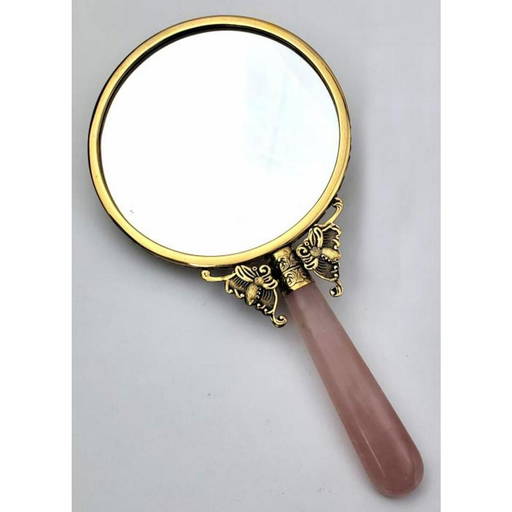 Chinese Quartz Handled Metal Hand Mirror