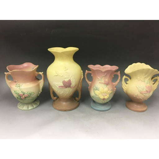 4 Hull Pottery Vases