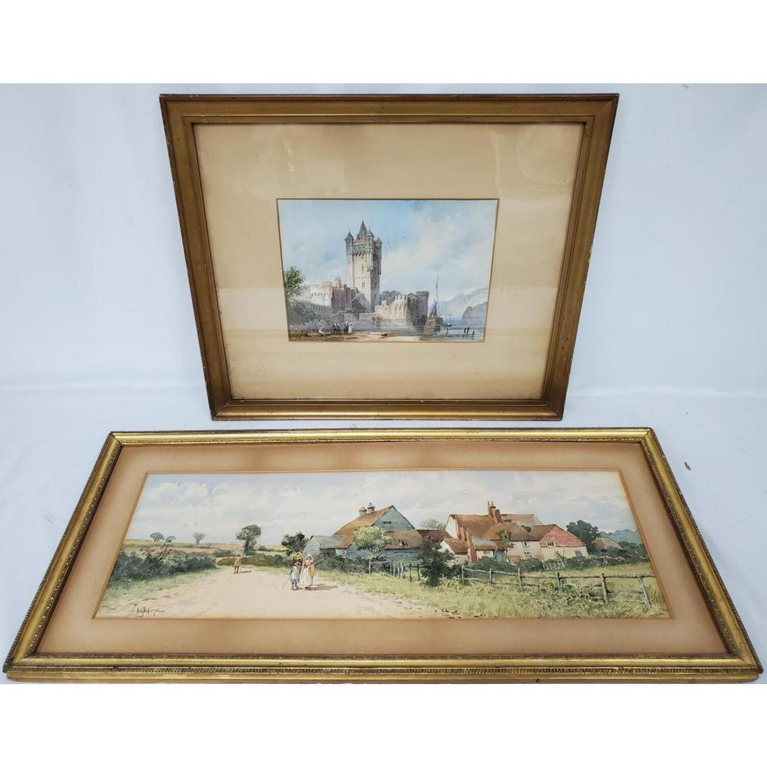 Lot Of 2 Antique Signed Watercolors