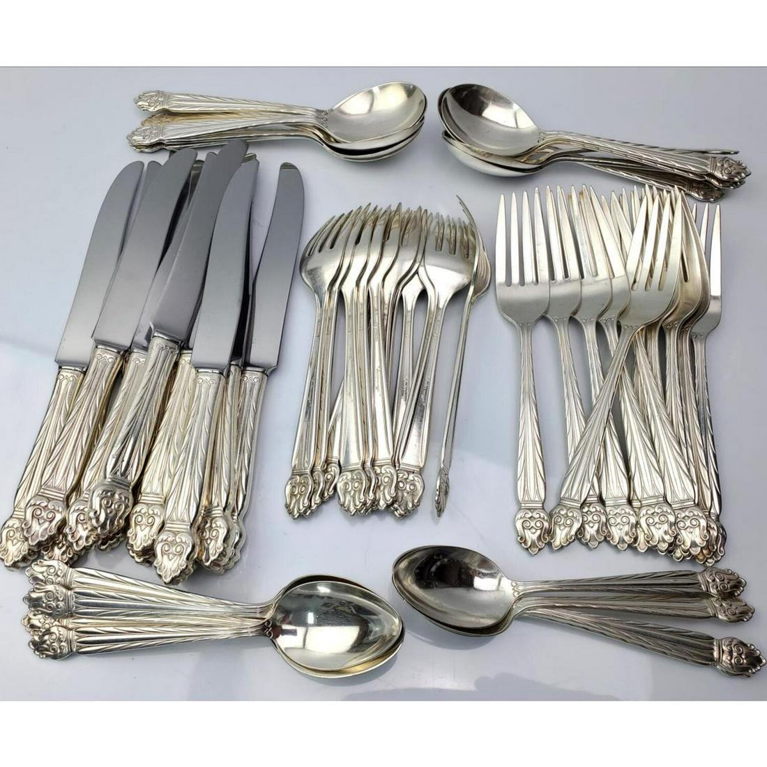 60 Piece Sterling Silver Flatware Set By National