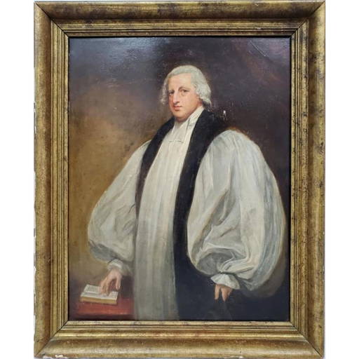 Antique Painting, Attributed To Romney, Oil On Board