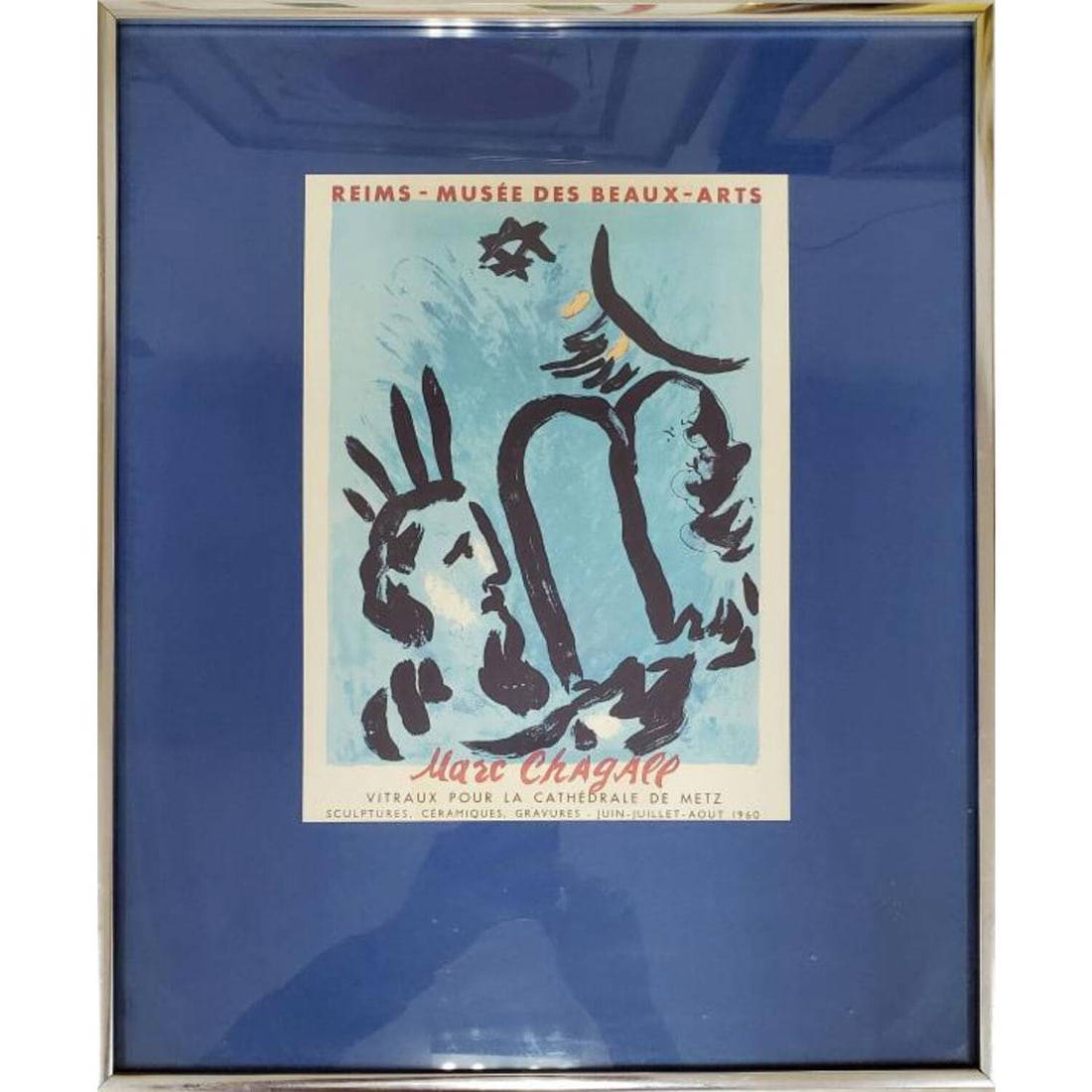 Original Marc Chagall Exhibition Lithograph 1960s Auction
