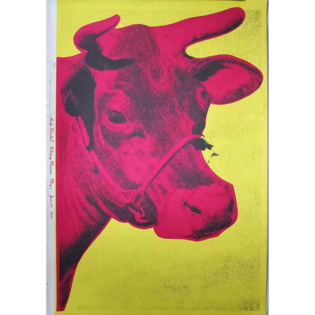 Attributed Andy Warhol Large Lithograph "pink Cow" Auction