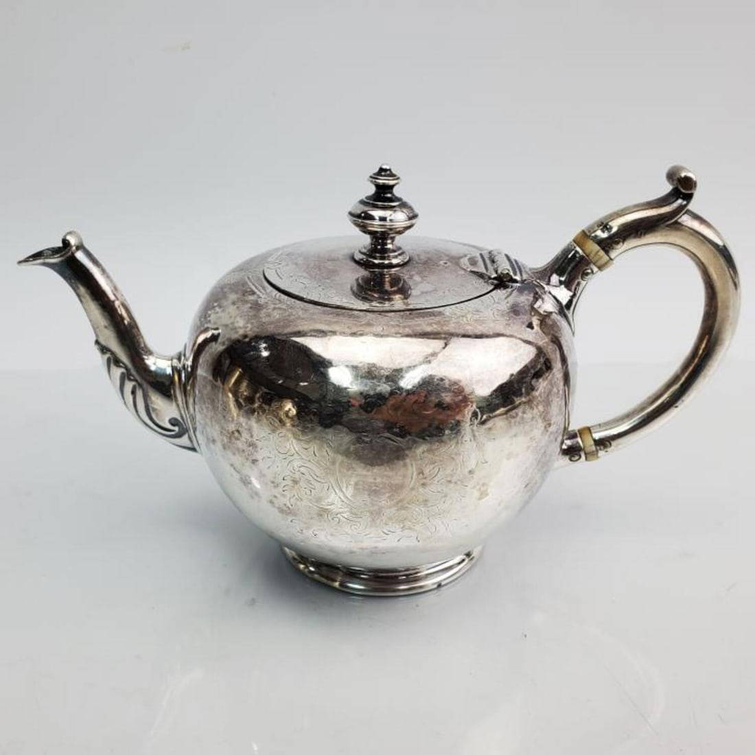 English Victorian Sterling Silver Saffron Tea Pot Auction
