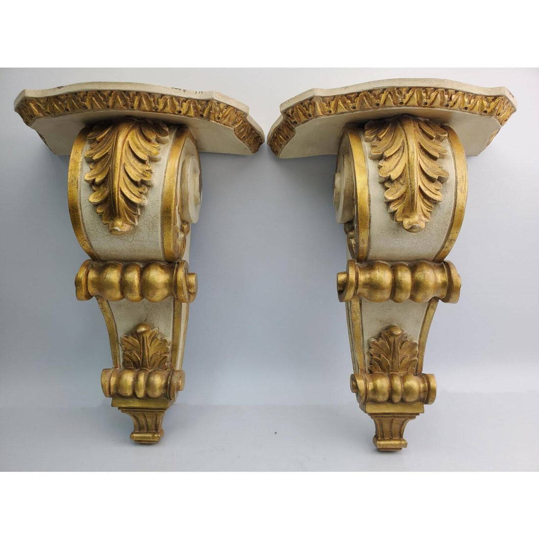 Vintage Composition Baroque Style Wall Brackets Auction