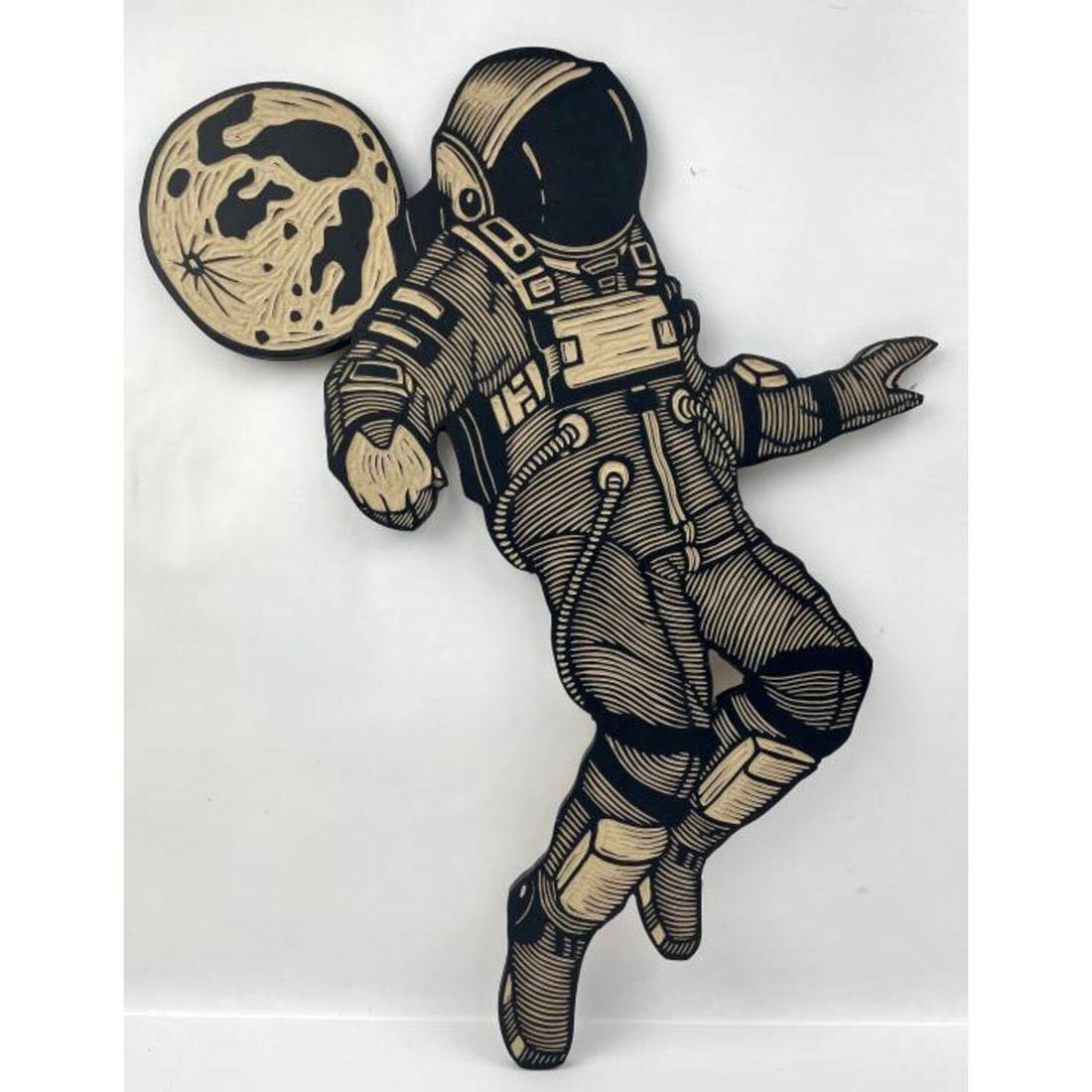 Fidel Solorzano, Relief Wood Cut "space Man" Auction