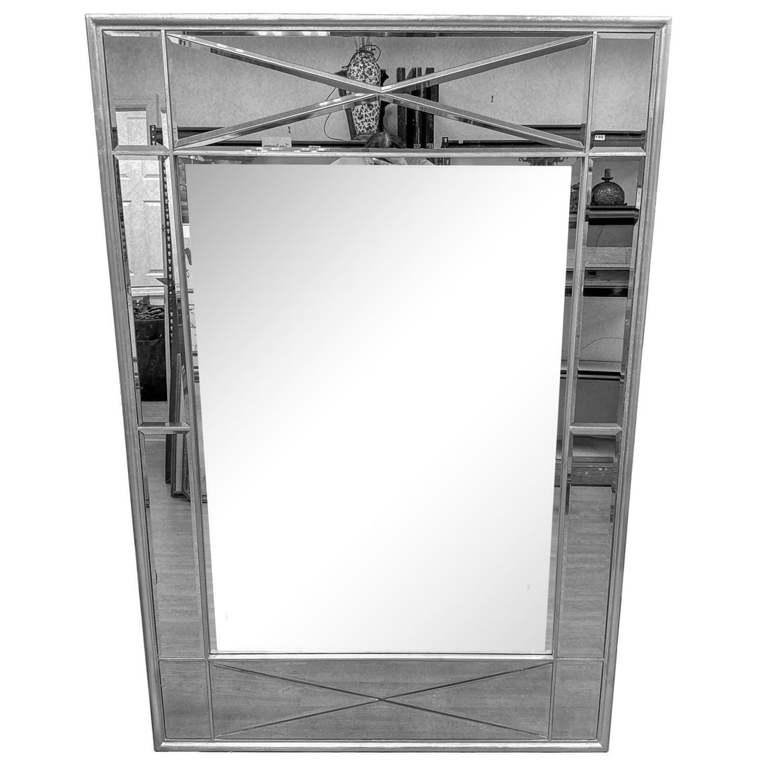 Large Vintage Mcm Beveled Glass Mirror Auction