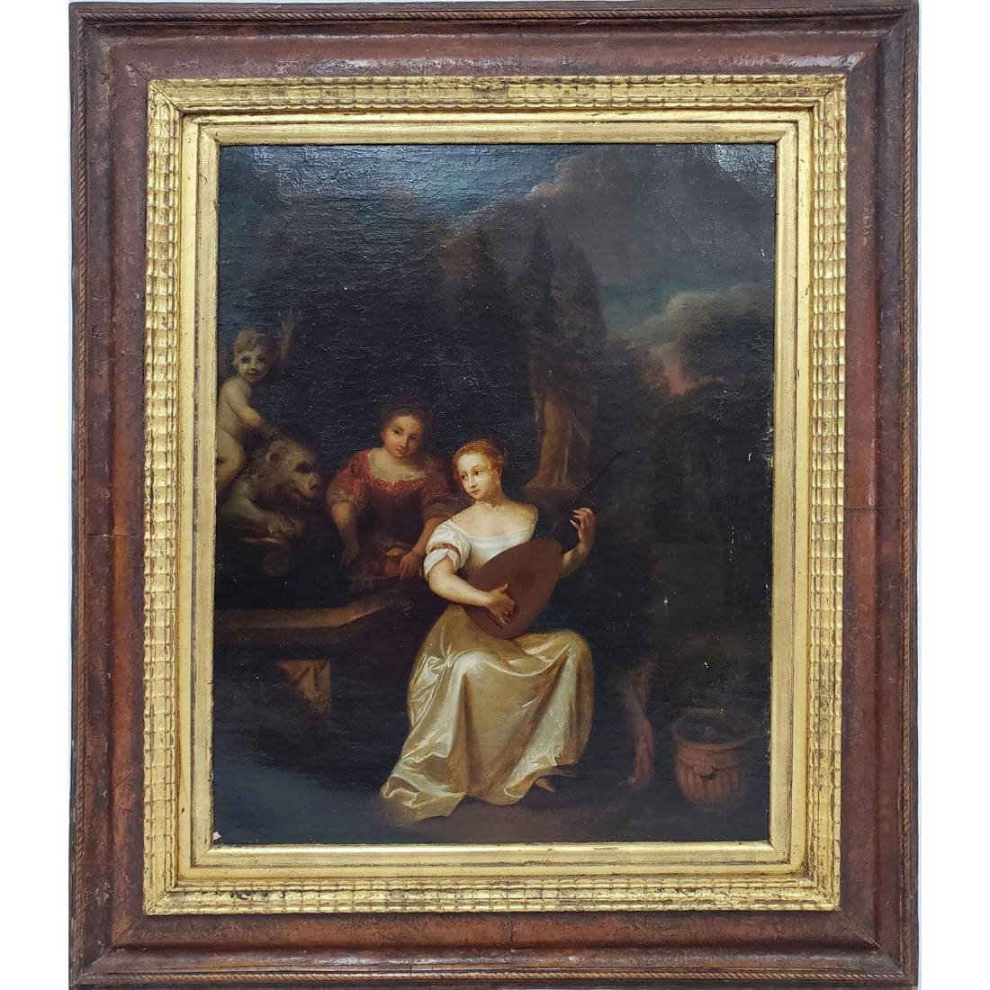 Caspar Netscher, Dutch (1639-1684) Painting Oil Auction