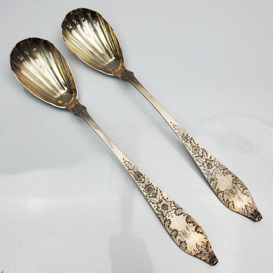 Pair Of American Southern Coin Silver Spoons 1835 Auction
