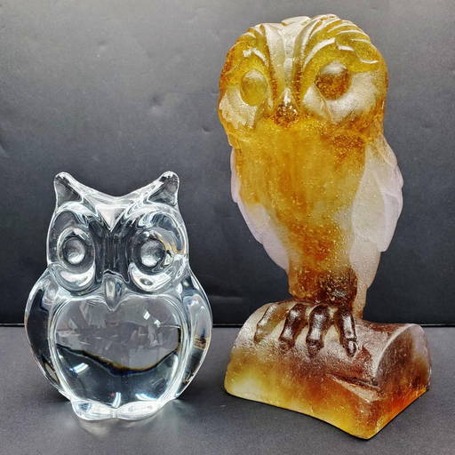 Daum France Pate De Verre Figure Of An Owl