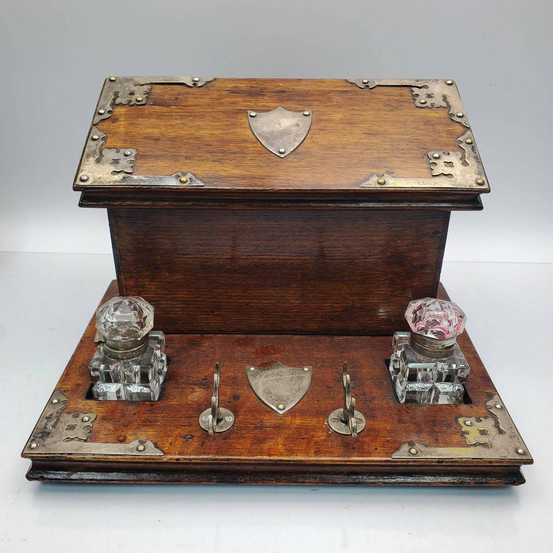 Antique19th C. English Oak Standish/writing Box Auction