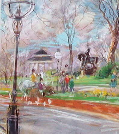584: "Kamil Kubik, Sunday in the Park, Signed Pastel
