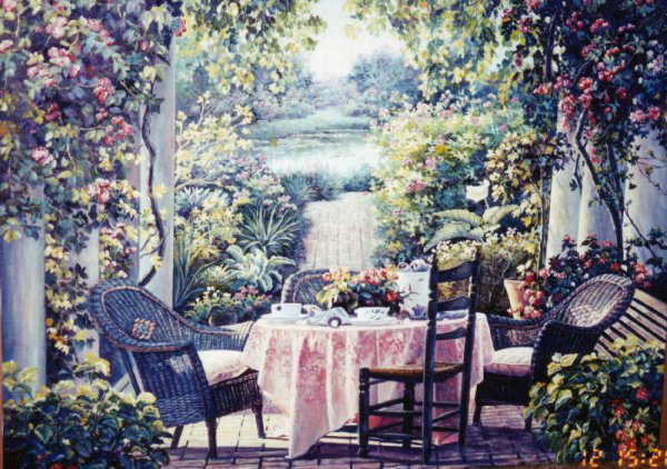 158: Peter Ho, The Pond, Oil on Canvas Painting