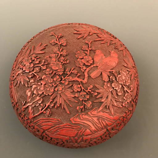 Chinese Red Lacquer Carving Box