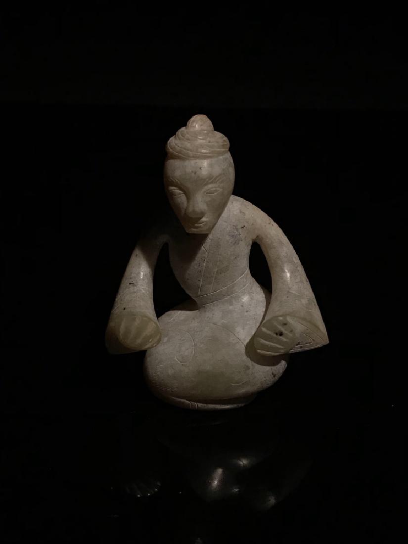 Chinese Han Dynasty Jade Man In Prayer
