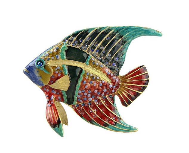JAY STRONGWATER GROTTO MEDIUM TROPICAL FISH MAISIE SWAROVSKI CRYSTALS ...