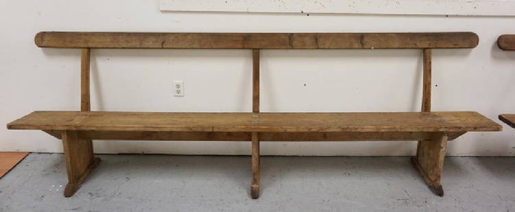 Moravian Bench Measuring 9 Ft 5 Inches Long.