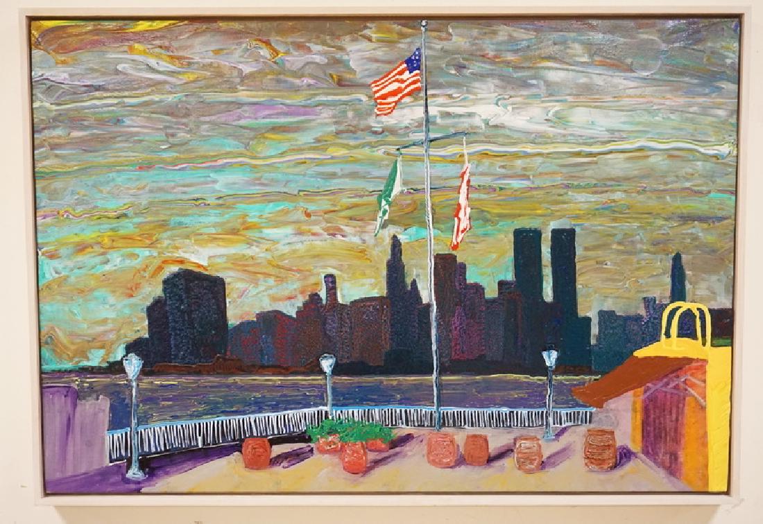 CHAM HENDON (1936-2014) PAINTING ON CANVAS OF THE NEW