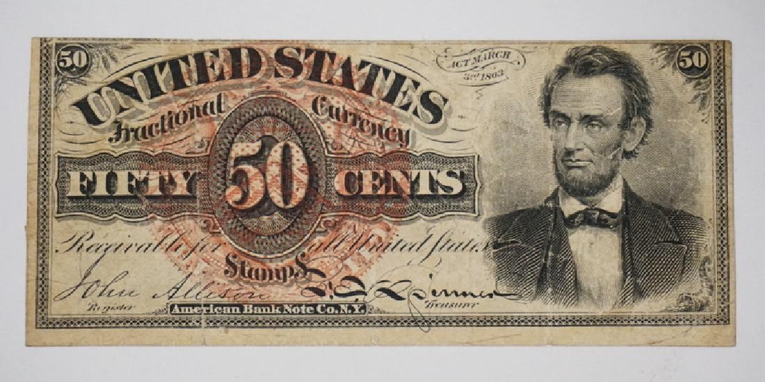 LINCOLN 50 CENT FRACTIONAL CURRENCY. 4TH ISSUE.
